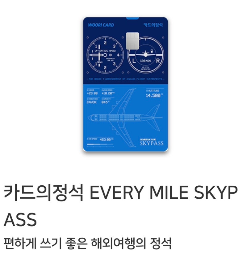 우리카드 카드의 정석 EVERY MILE SKYPASS | 카드의 정석 에브리 마일 | 마일리지 카드 | 대한항공 스카이패스 ...