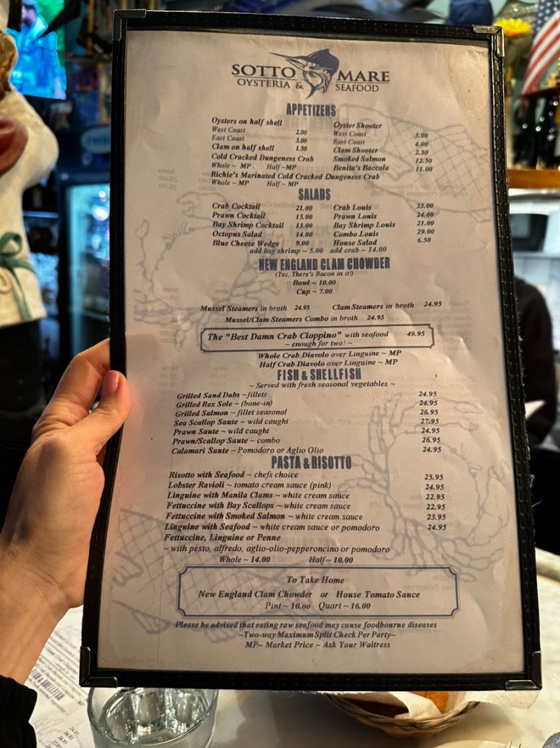 샌프란시스코 맛집 이탈리안 레스토랑 샌프란 이태리 식당 소토마레 샌프란시스코 여행 San Francisco 샌프란