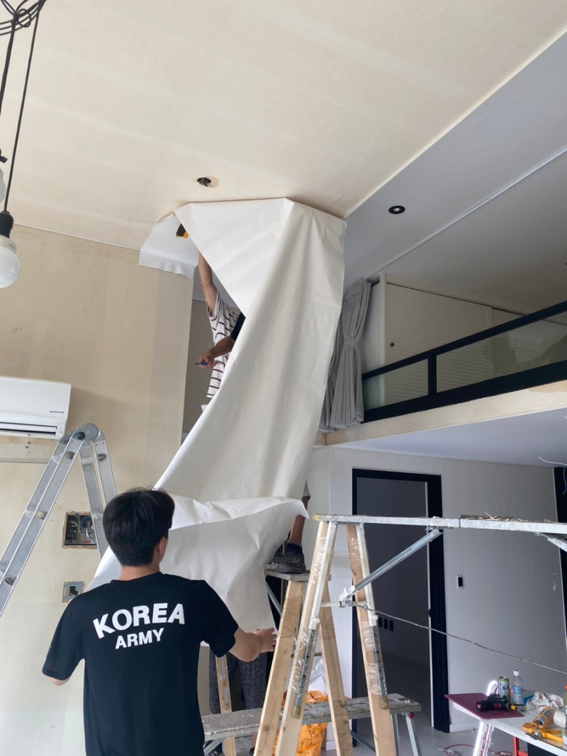 E오피스텔 전체도배 35미터 천장고 주거공간 복층 네이버 블로그