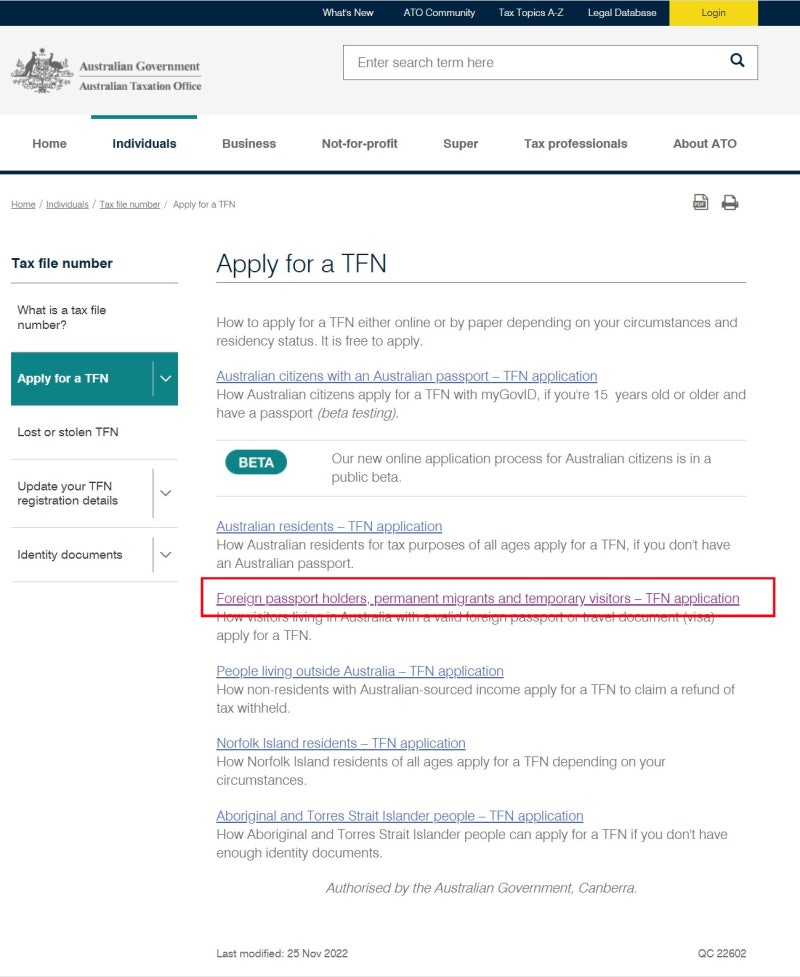 호주 TFN 셀프 발급 및 전화로 미리 번호 받는 방법 : 네이버 블로그