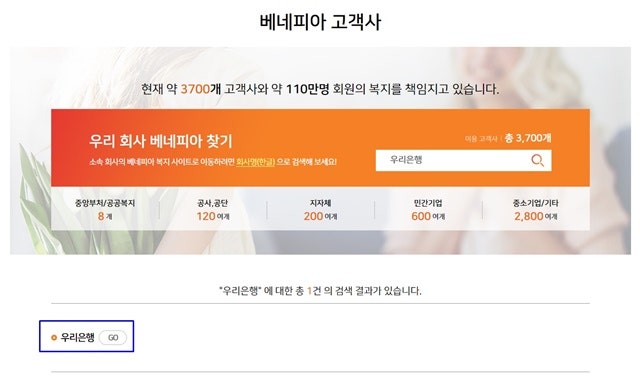 베네피아 복지몰 주소 찾는 방법입니다 - wanna