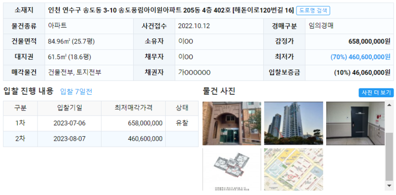 경매 물건정보 송도 풍림아이원2단지 권리 시세분석 Ft Gtx B 네이버 블로그