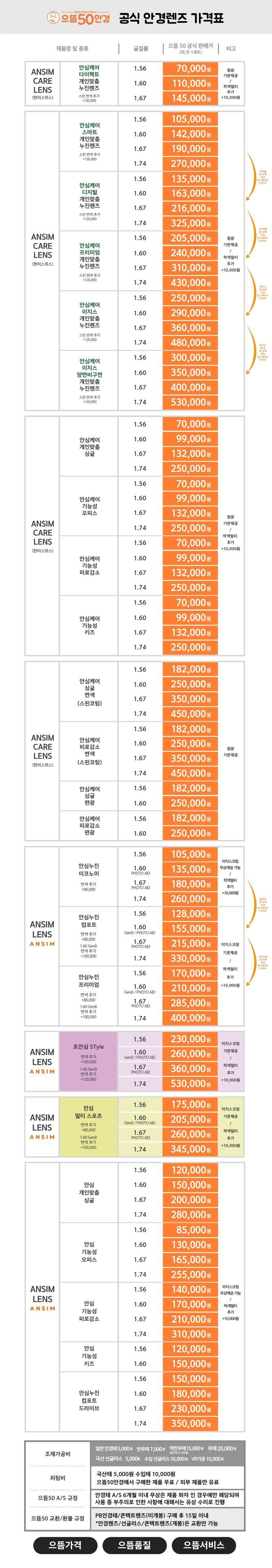 [으뜸50안경 연신내점] 8월 가격표 안내드립니다 : 네이버 블로그