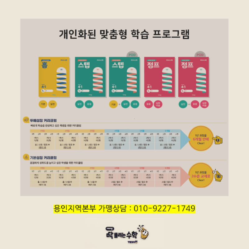 딱풀리는수학은 맞춤학습을 제공하고 성향에 맞게 동기부여되도록 학습진행속도를 선택할 수 있습니다 그리고 Tesom 전국 수학