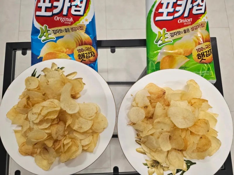 100 국산 햇감자 포카칩 오리지널 어니언맛 비교 후기 네이버 블로그