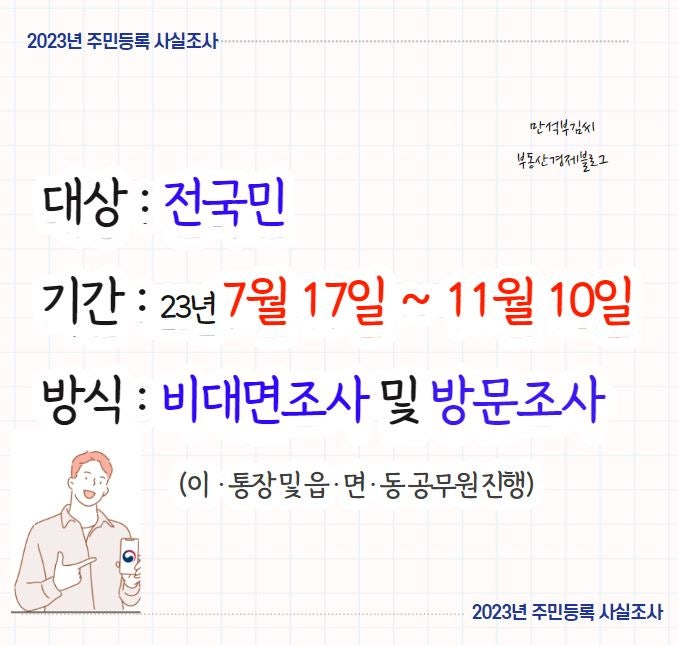 2023년 비대면 주민등록 사실조사 방법 과태료 50만원 깔끔 정리 네이버 블로그