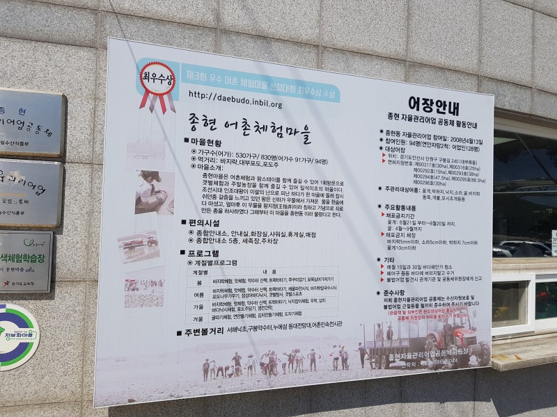 안산여행지 종현어촌체험마을 갯벌체험조개캐기종현어촌체험관광마을종현어촌휴양체험마을대부도여행지안산체험대부도체험구봉도