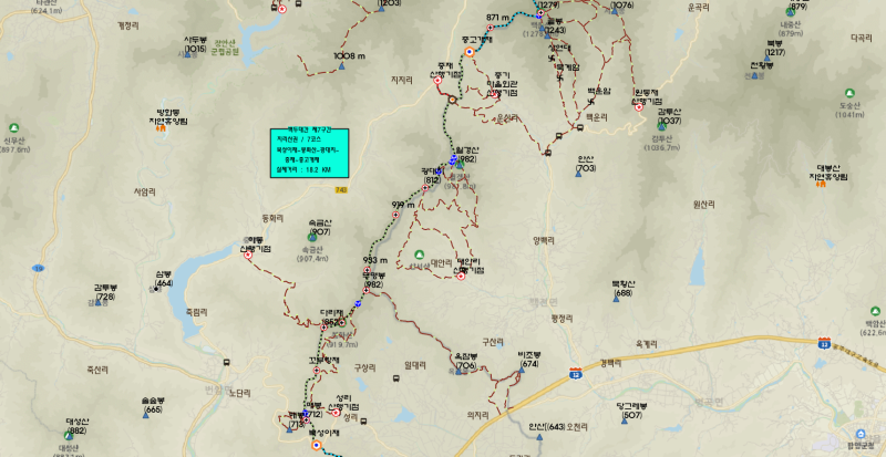 백두대간 종주코스 구간별 지도 : 네이버 블로그