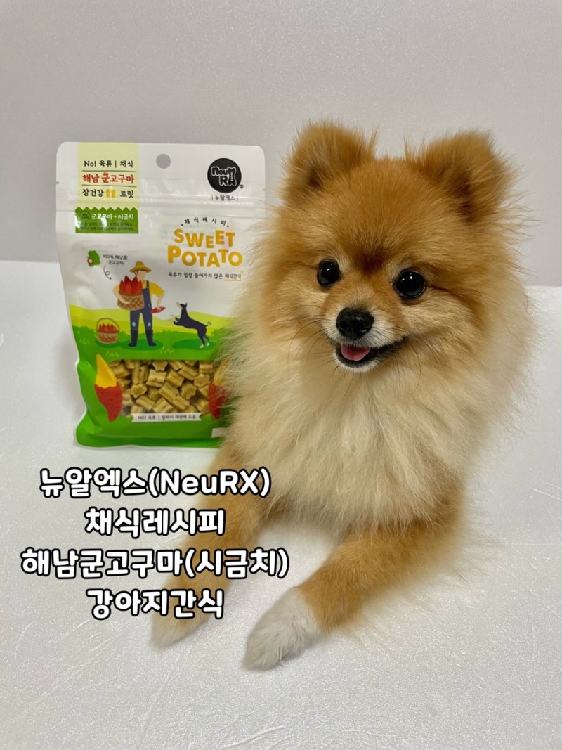 육류 알러지와 채소 편식하는 강아지에게 적합한 “뉴알엑스(NeuRX) - 채식레시피 해남군고구마(시금치)” 내돈내산 리뷰 ...