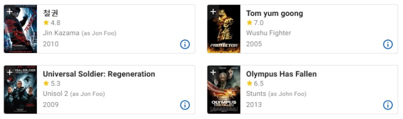 존 푸 Jon Foo Jonathan Patrick Foo (1982.10.30) 배우 프로필 : 네이버 블로그