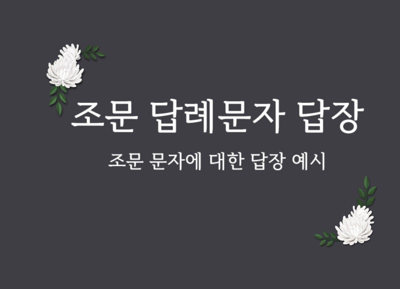 조문 위로말 조문 문자 조문 답례문자 답장 20가지 예시 네이버 블로그