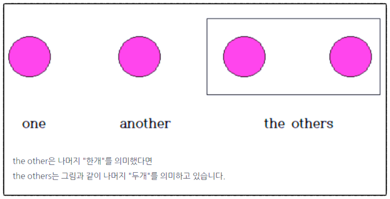 부정대명사 one, another, the other others 예문 그림으로 정리 : 네이버 블로그