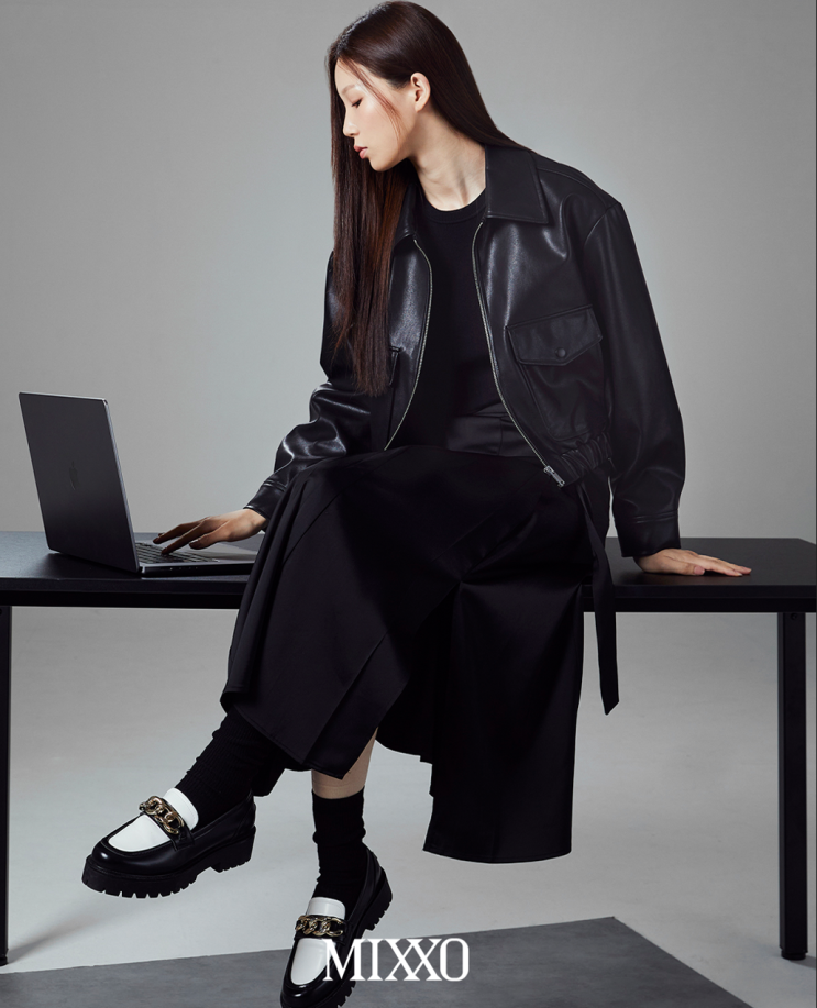 미쏘 Mixxo Fw런칭 시티룩 가을룩 가죽자켓 트위드자켓 테일러드