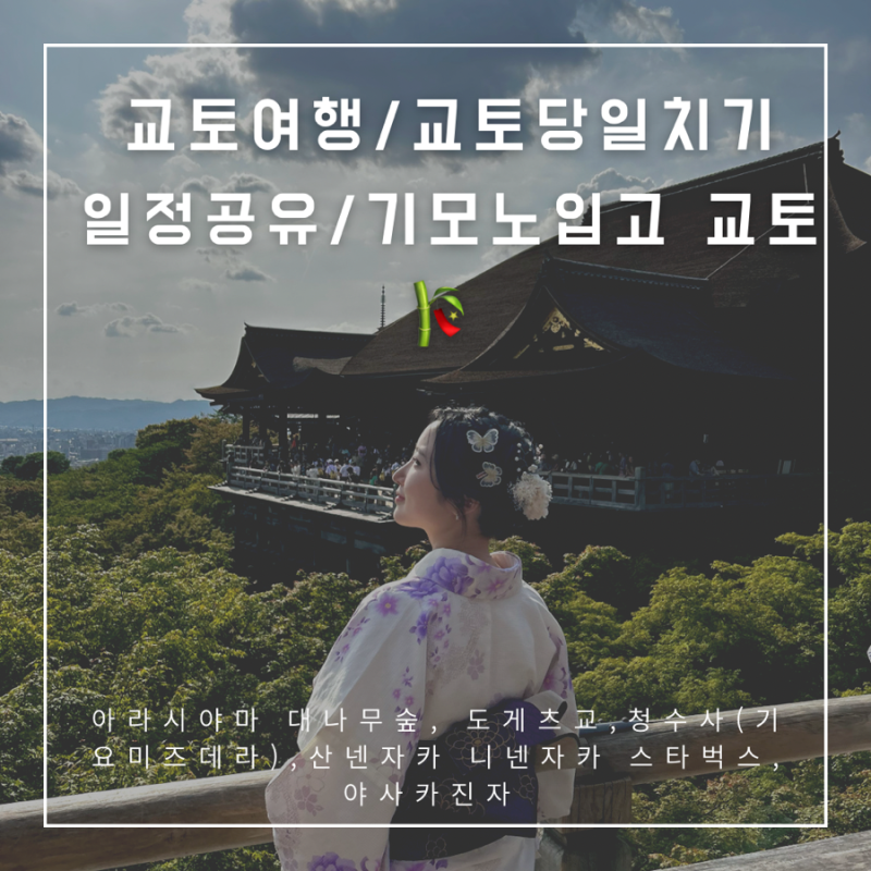 교토 여행 교토 당일치기 일정 아라시야마 대나무숲 도게츠교 청수사기요미즈데라 산넨자카 니넨자카 스타벅스