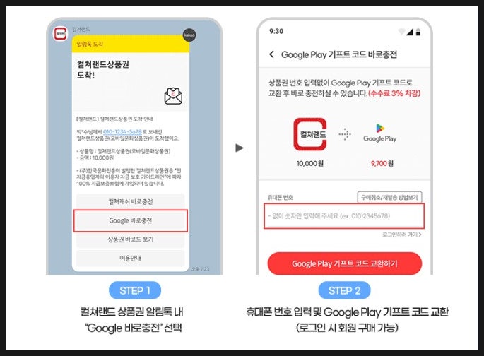 컬쳐랜드 모바일문화상품권 구글기프트코드 바로 충전하기 네이버 블로그