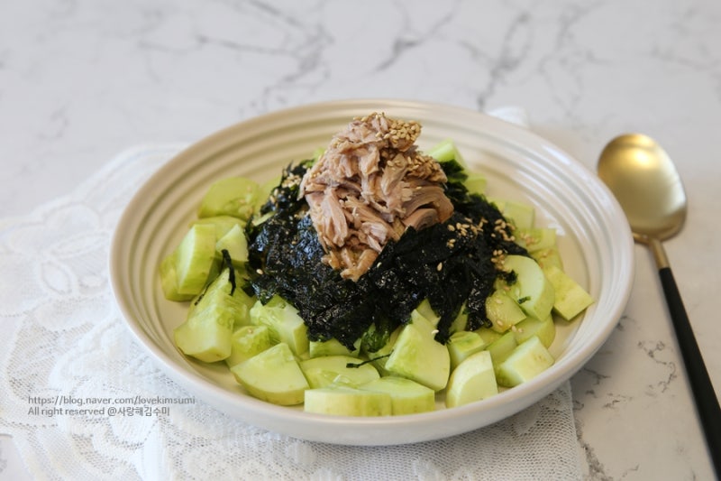 오이참치비빔밥 칼로리 낮은 다이어트 참치오이비빔밥 참간초소스 만들기 네이버 블로그