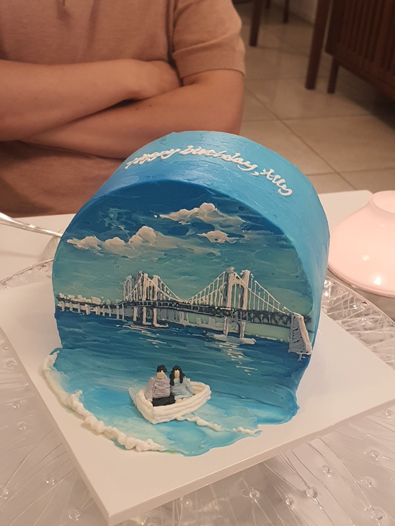 레터링 케이크 먹기 아까울정도로 역대급 예쁜 ‘먼슬리케이크 후기 기념일생일연예인 조공 케이크 네이버 블로그