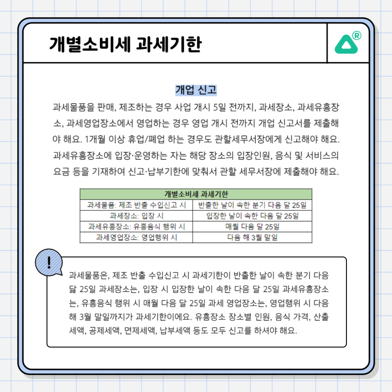 개별소비세 과세유흥장소 신고·납부 과세대상 면제 대상 과세 기한 계산 방법 납부 방법 네이버 블로그