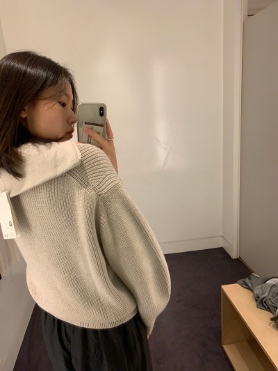 Cos 코스 가을 신상품 입어봄울 코튼 하프 집 스웨터 메리노 울 터틀넥 탑 크롭 쇼트 슬리브 가디건 박시 핏 더블페이스
