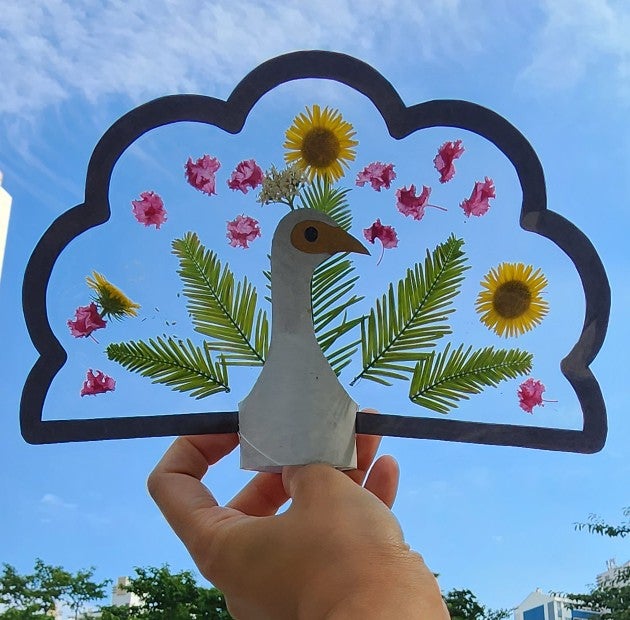 재활용 미술놀이🦚 휴지심 공작새 썬캐쳐만들기 ️무료도안 네이버 블로그