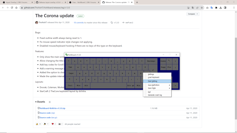 [버튜버 가이드 2] 키보드 및 마우스 오버레이를 활용한 게임 방송 팁! (AvaKit, OBS Studio, NohBoard ...