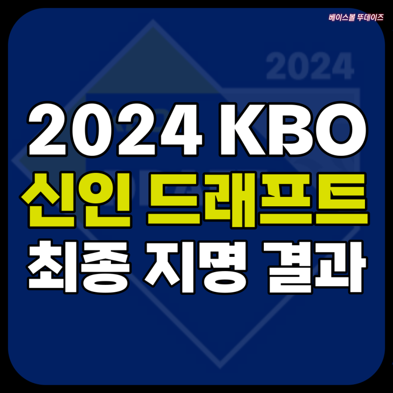 2024 KBO리그 신인드래프트 지명 결과 구단 별 정리 ! / 프로야구 : 네이버 블로그