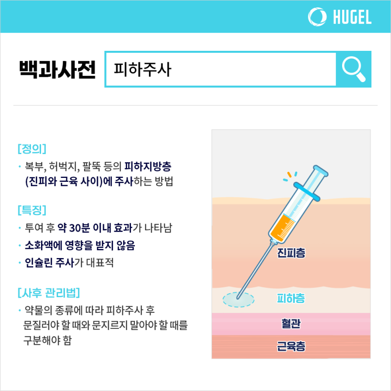 휴젤 백과사전 13 피내주사 Vs 피하주사 Vs 근육주사 Vs 정맥주사 무엇이 다른지 알려주세요 정의 약물 흡수