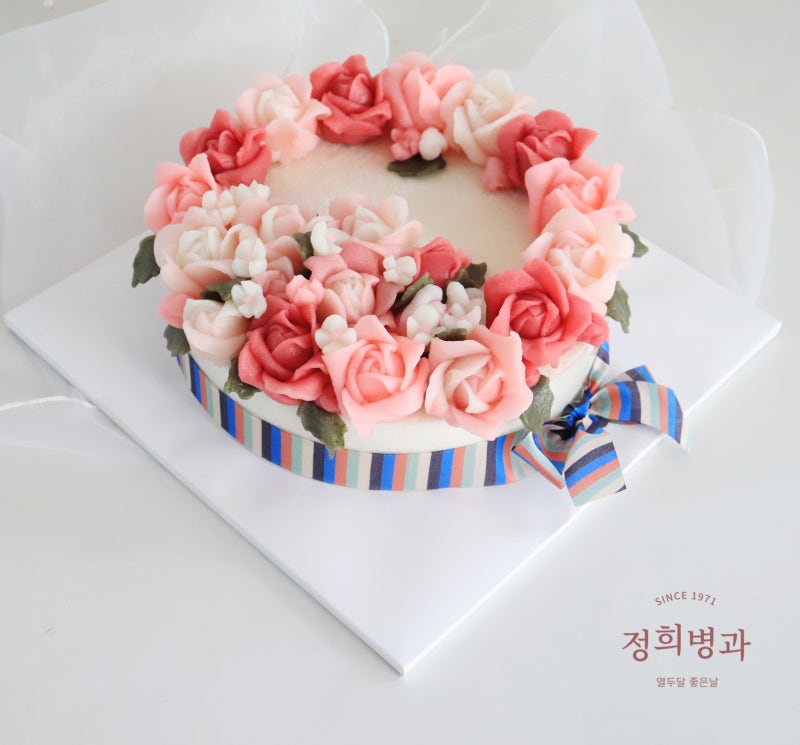 정희병과 떡꽃이 올려진 칠순떡케이크ft핑크로즈플라워떡케이크주문떡케이크광진구 강동구 송파구 떡 네이버 블로그