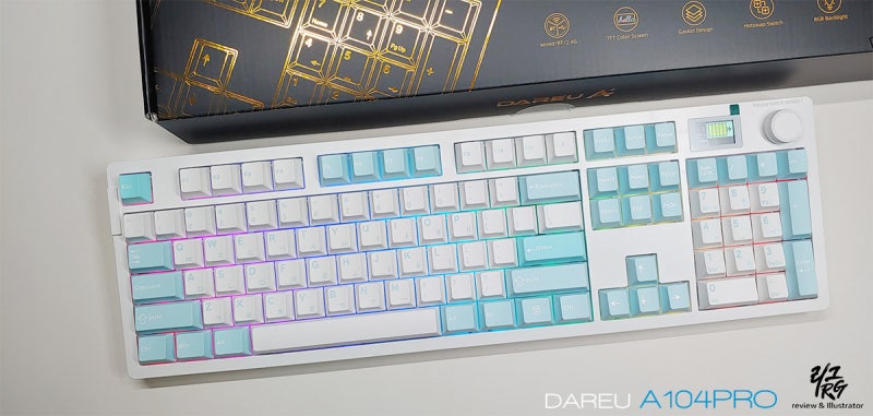 무선 기계식 키보드 추천! 다얼유 A104 PRO 아이스 블루 후기 (feat. 스노우축) : 네이버 블로그