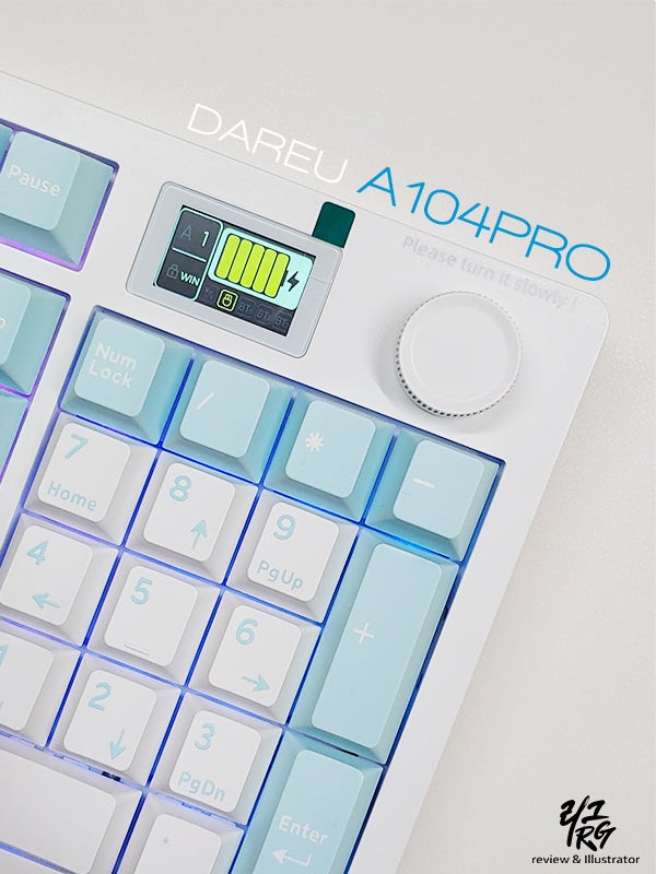 무선 기계식 키보드 추천! 다얼유 A104 PRO 아이스 블루 후기 (feat. 스노우축) : 네이버 블로그