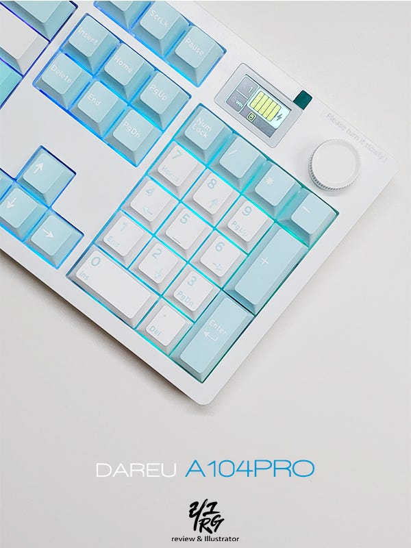 무선 기계식 키보드 추천! 다얼유 A104 PRO 아이스 블루 후기 (feat. 스노우축) : 네이버 블로그