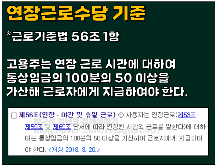 야간수당 기준 주말근무휴일와 연장근로수당도 알아보자 네이버 블로그