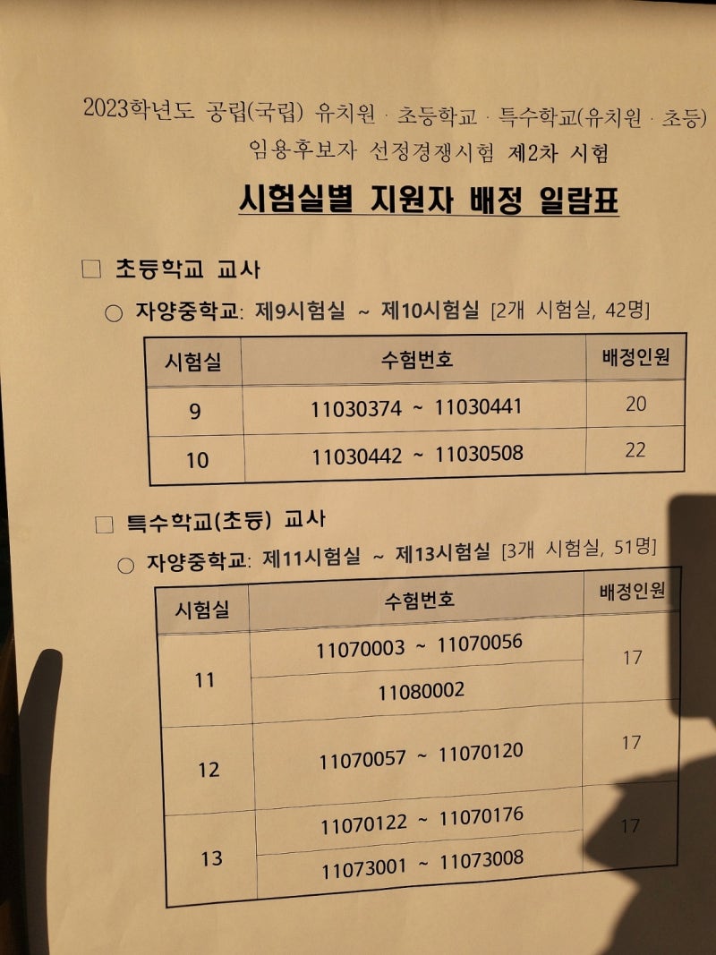 2023년 서울 초등임용고시 2차 감독관 후기 네이버 블로그