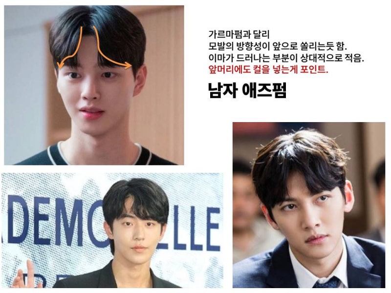 애즈펌 가르마펌 차이 남자 연예인 머리 네이버 블로그