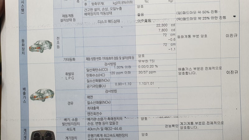 제네시스 G80 배출가스 검사불합격 정비 자동차 종합검사 불합격 연소실 밸브 카본오염 오토미션오일 교환대전 배출가스