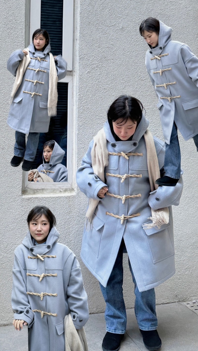 29cm 쿨톤코트 메인부스 오버사이즈 더플 코트 애쉬블루 : 네이버 블로그