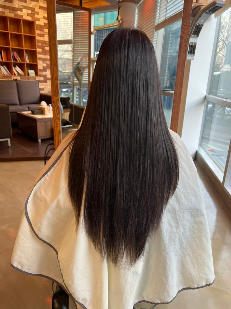 숱많은 여자 긴머리 레이어드컷 허쉬펌 부산미용실 박화헤어스튜디오 네이버 블로그