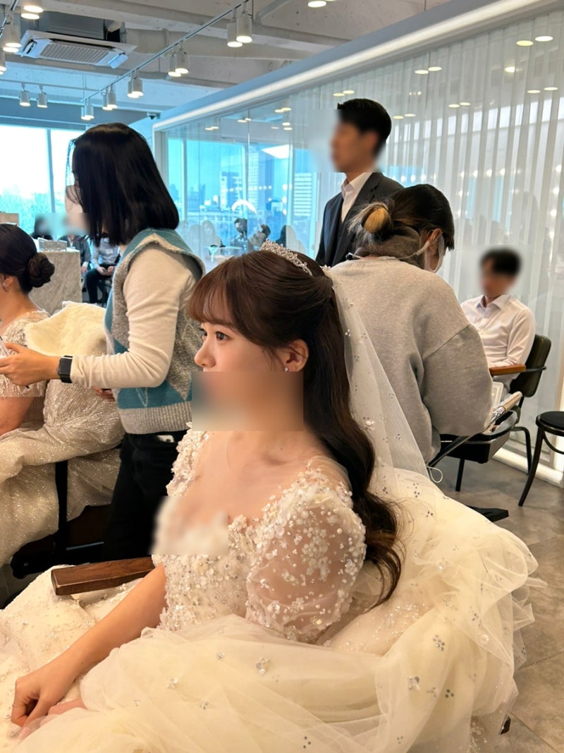 본식 앞머리 반묶음 스타일링 겐그레아 본식 후기 네이버 블로그