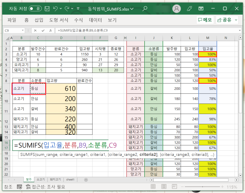 엑셀 Sumifs 함수 두 개 이상의 조건 합계 구하는 방법 네이버 블로그