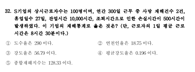 산업안전지도사 기출문제 풀이 432 재해통계 계산 네이버 블로그