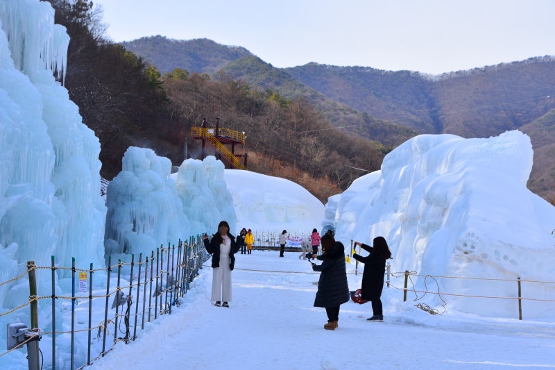 청양 알프스마을의 칠갑산 얼음분수축제 네이버 블로그