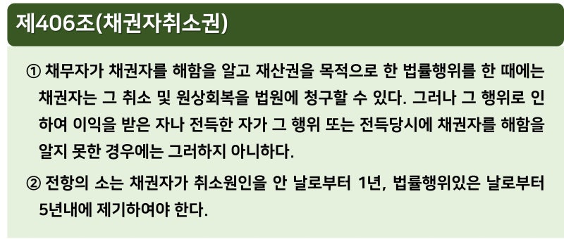 사해행위취소채권자취소권 원상회복 방법 원물반환과 가액배상 네이버 블로그