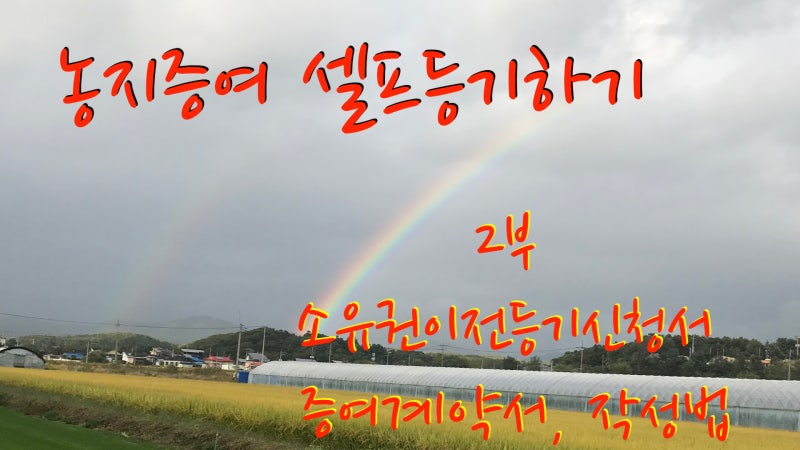 농지지분증여 셀프등기 2부 증여계약서작성 소유권이전등기신청서작성 필요서류준비 네이버 블로그
