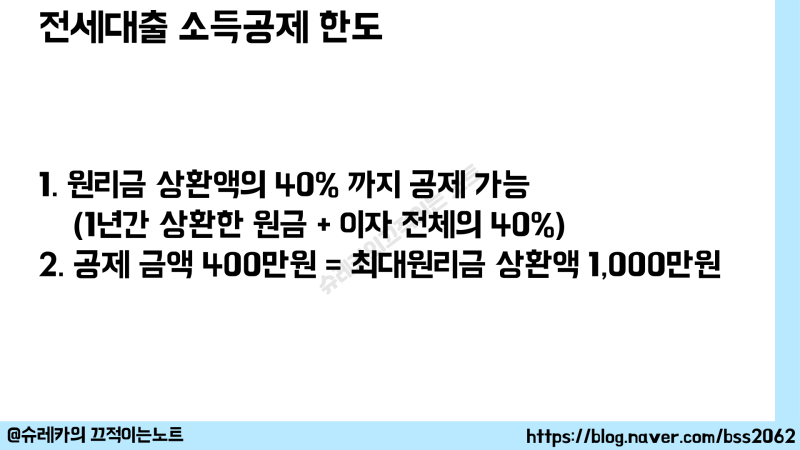 연말정산 전세자금대출 소득공제 한도 조건 필요 서류 정리 네이버 블로그