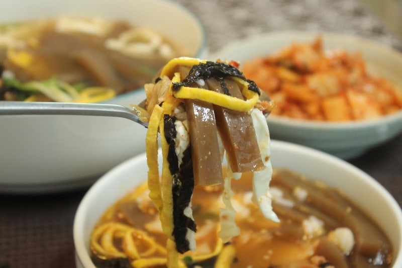 도토리묵밥 만들기 따끈한 온묵밥레시피 도토리묵효능 도토리묵요리 한그릇요리 네이버 블로그