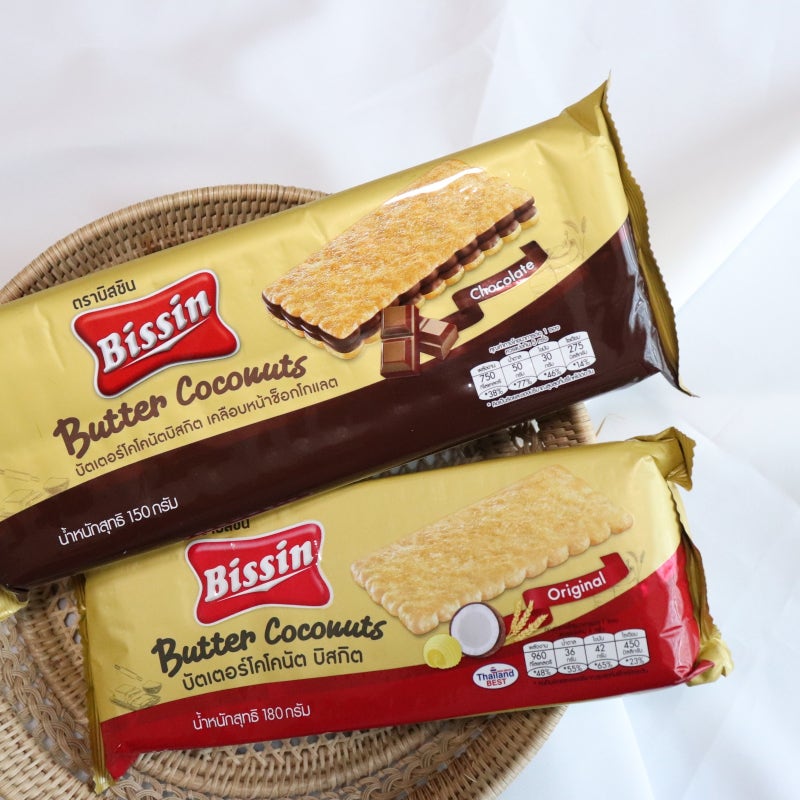 태국 과자 먹어보기 / 빠다코코넛 과자 : 비신 버터 코코넛 오리지널, 초코 / BISSIN Butter CoConuts ...