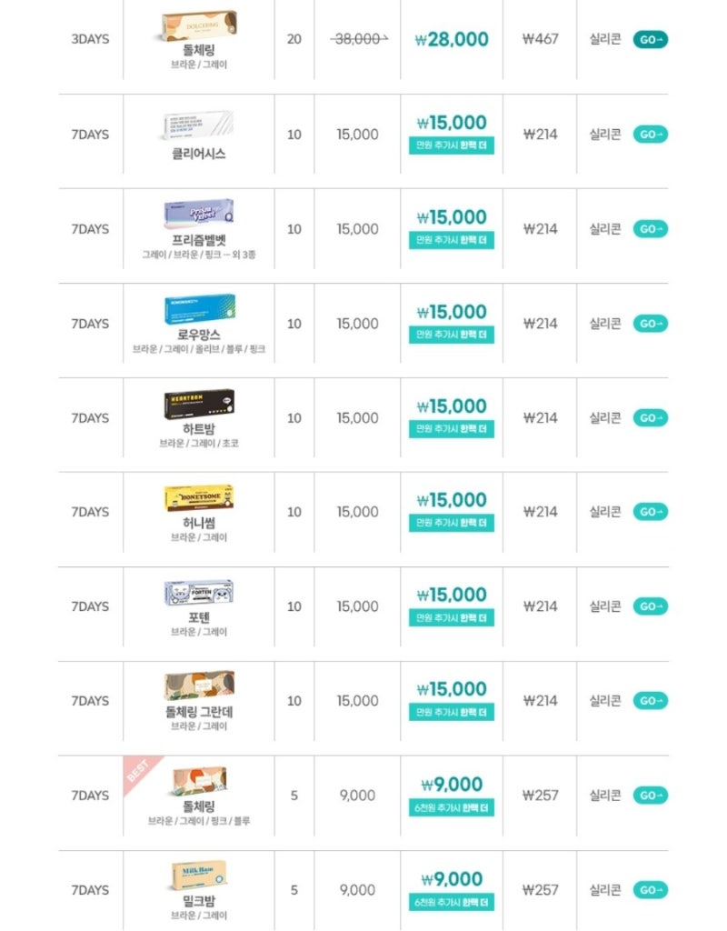 다비치 콘택트렌즈 가격 완벽 정리 네이버 블로그