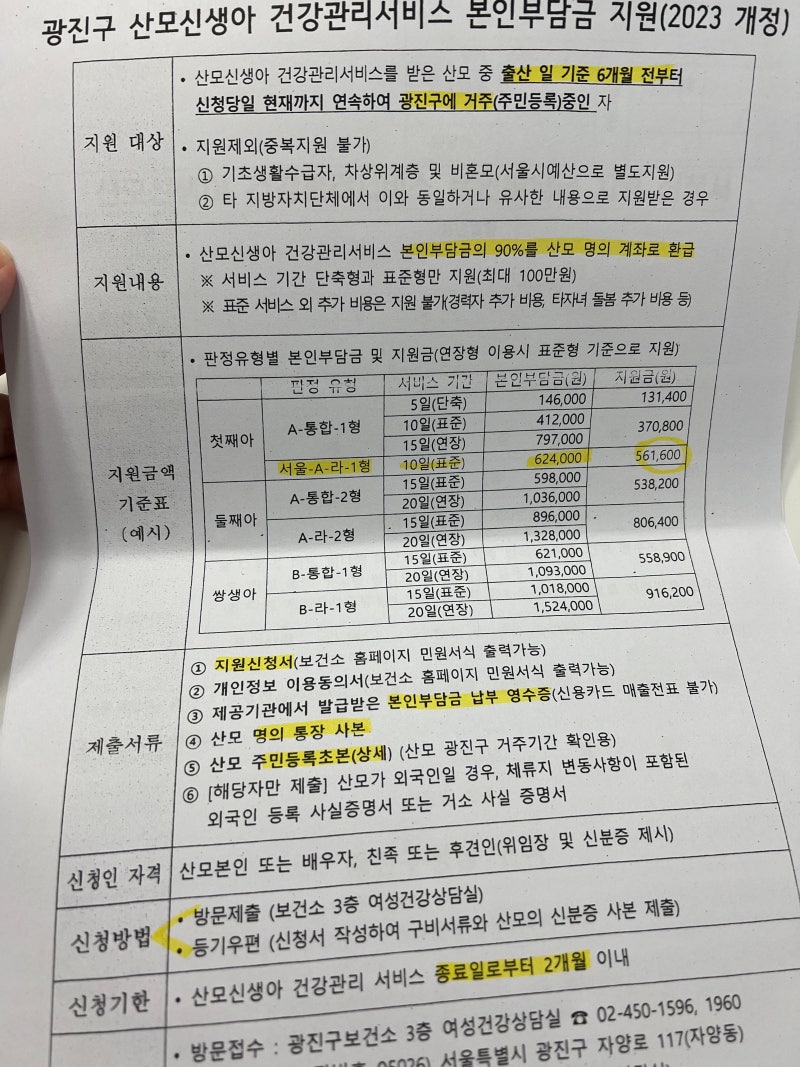 2023 서울 정부지원 산후도우미 신청방법지원대상비용feat광진구보건소 네이버 블로그