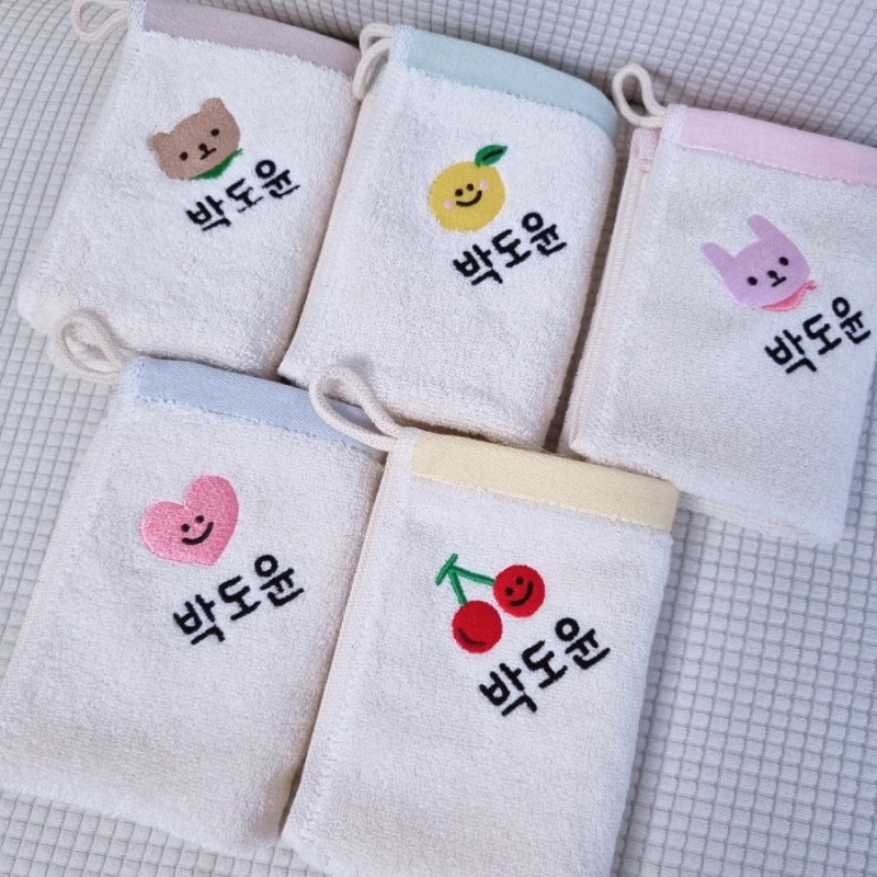 어린이집 입학 준비물 어린이집 고리수건은 프롬나인 무염색 캐릭터수건으로 네이버 블로그