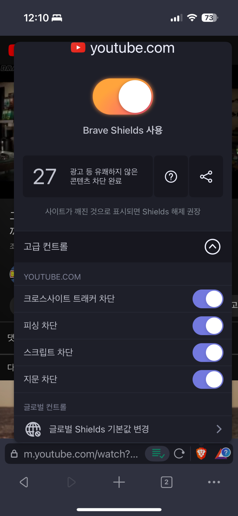 아이폰 유튜브 광고 제거 차단 백그라운드 재생 Pip 방법 No 유튜브 프리미엄 브레이브 브라우저 네이버 블로그